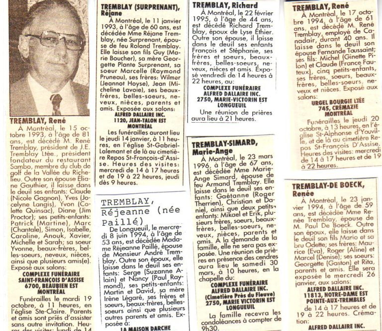 135,000 obituaries added on Genealogy Quebec